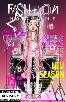 Pink & Black Scene Layout [FREE] - ♡ mochi resources ♡ - Everskies